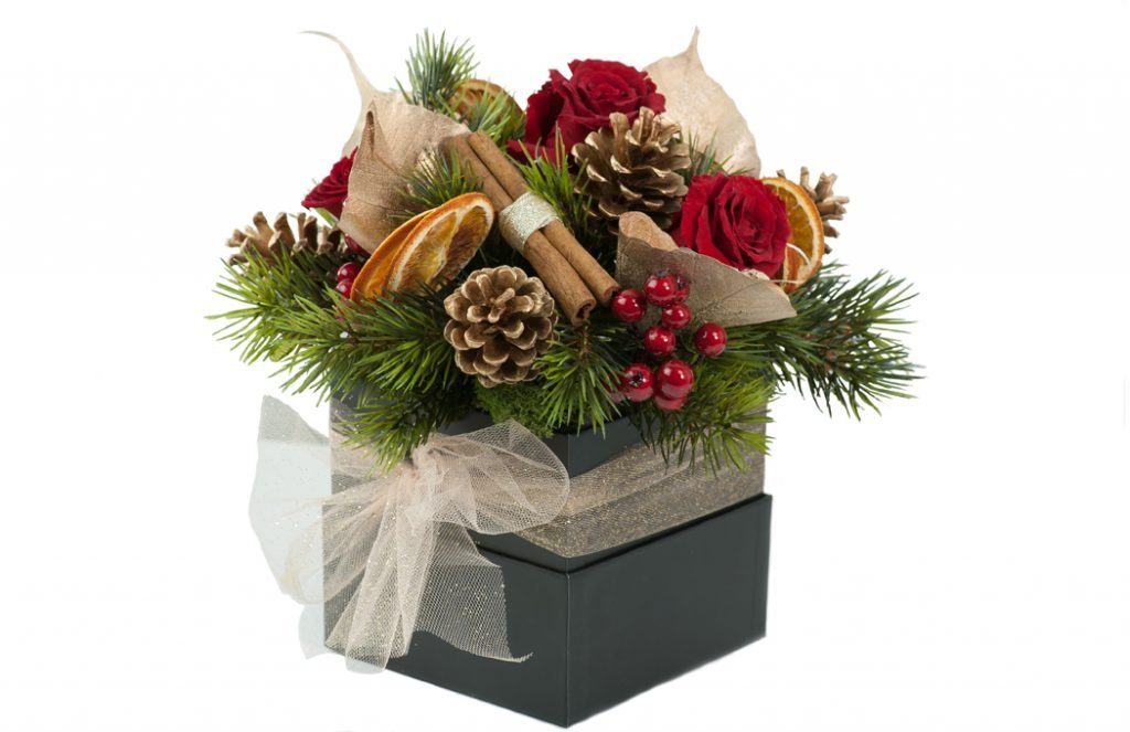 Christmas centerpiece in a box | Preserved Floral Arrangements & Silk ...