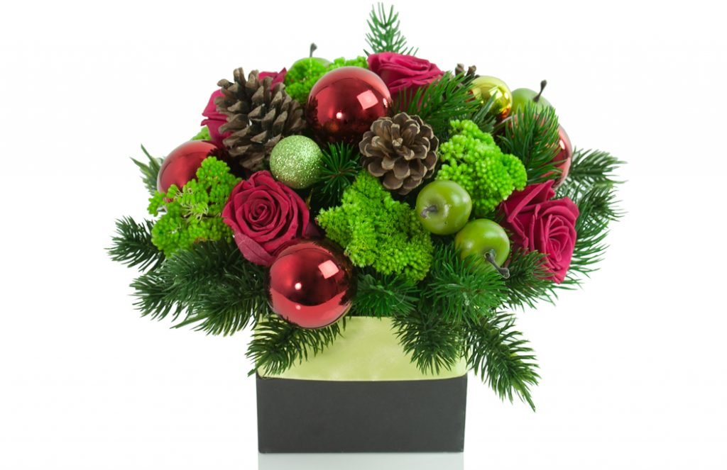 Christmas flower box | Preserved Floral Arrangements & Silk Flowers