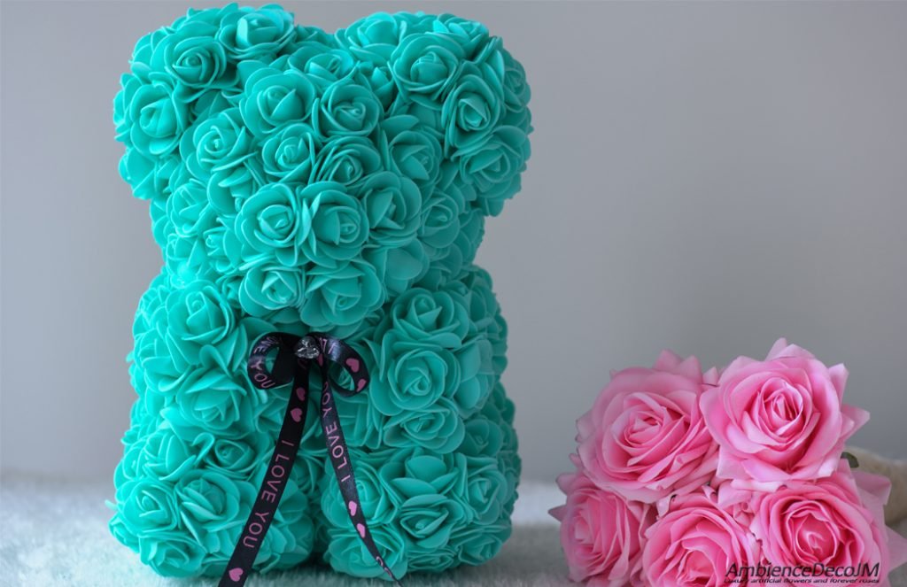 Flower Bear Turquoise | Preserved Floral Arrangements & Silk Flowers