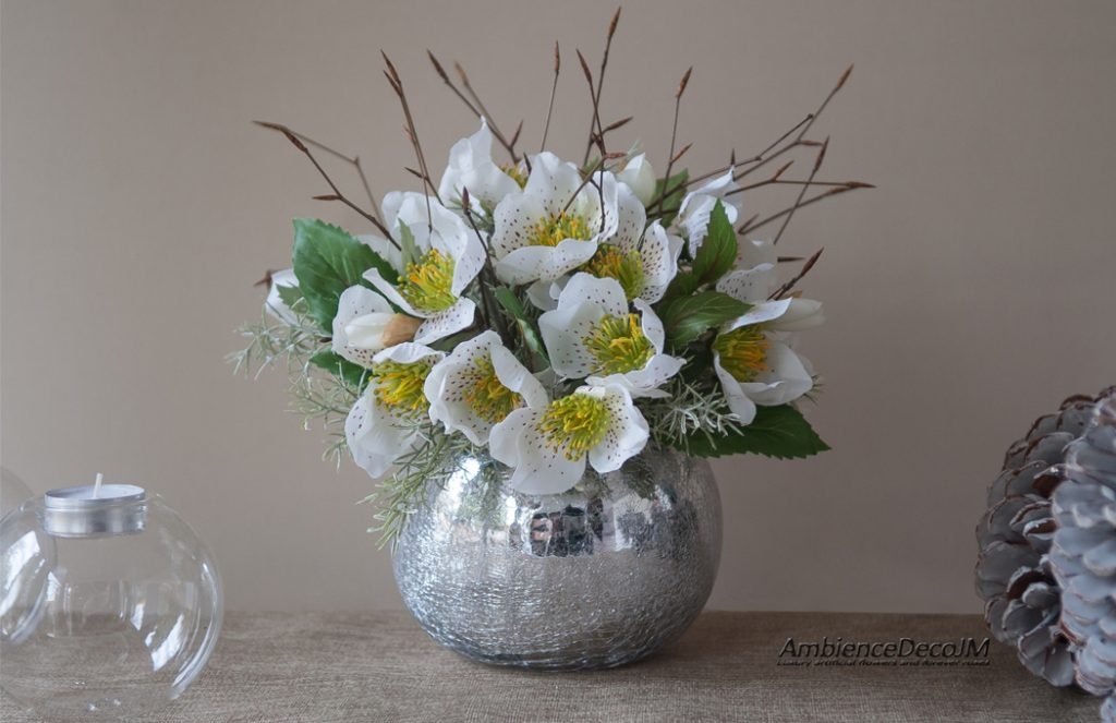 Hellebores Winter centerpiece | Preserved Floral Arrangements & Silk ...